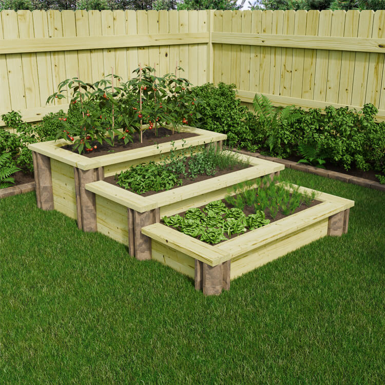 MM Concrete | 4' x 6' Three Tier Raised Garden Bed